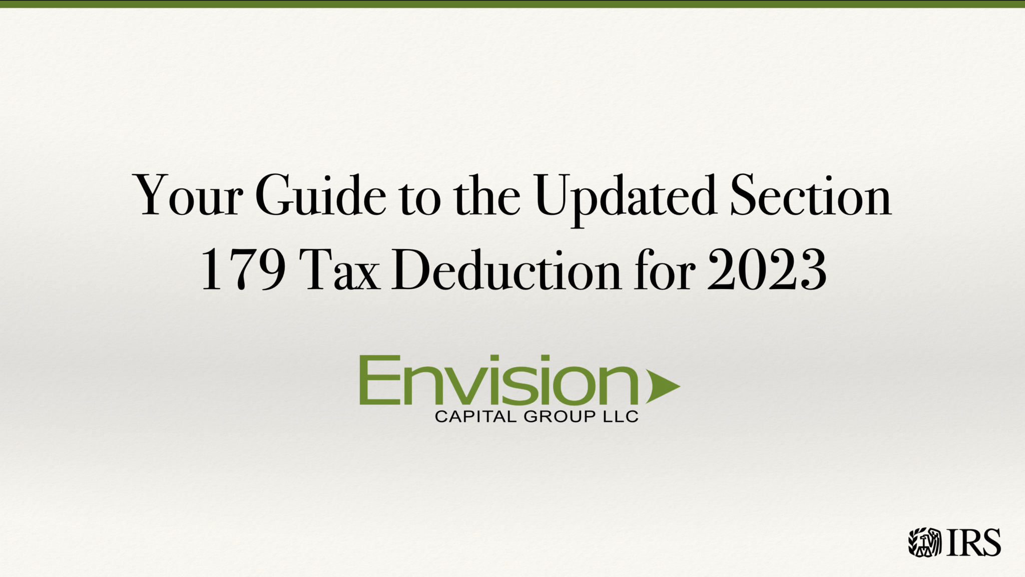 Section 179 for 2023 | Infographic - Envision Capital Group