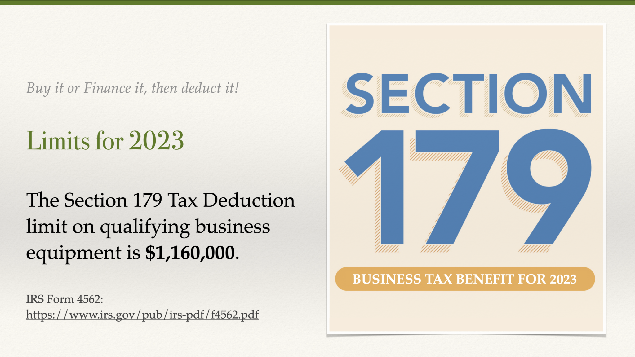 Section 179 for 2023 | Infographic - Envision Capital Group
